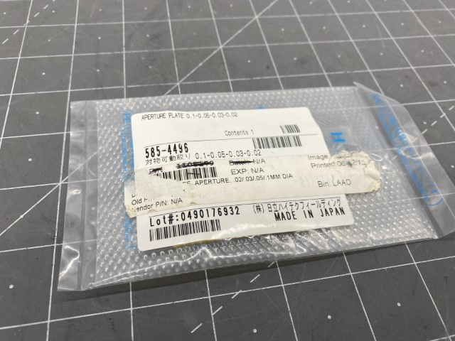 HITACHI SEM APERTURE PLATE 0.1-0.03-0.02 PN 585-4496 NOS for sale ...