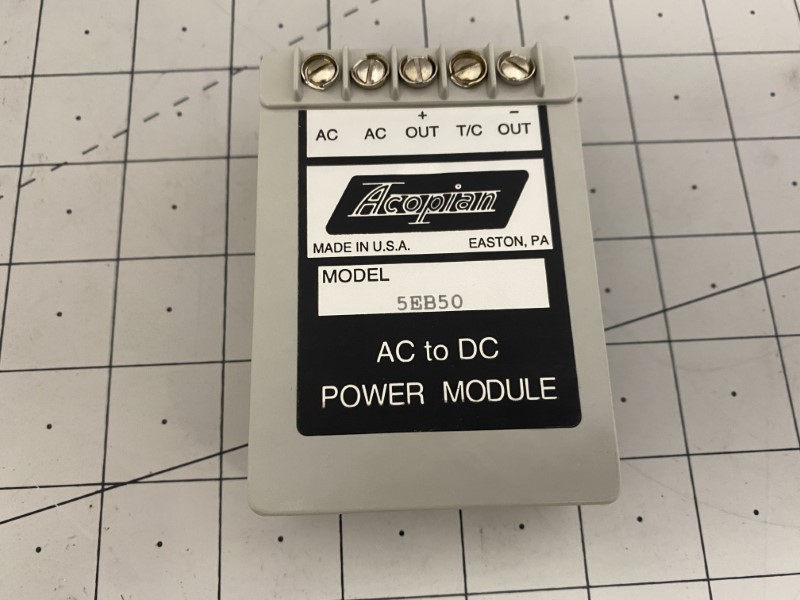 Acopian 5EB50 Mini Encapsulated AC to DC Linear Power Supply Module 5v ...