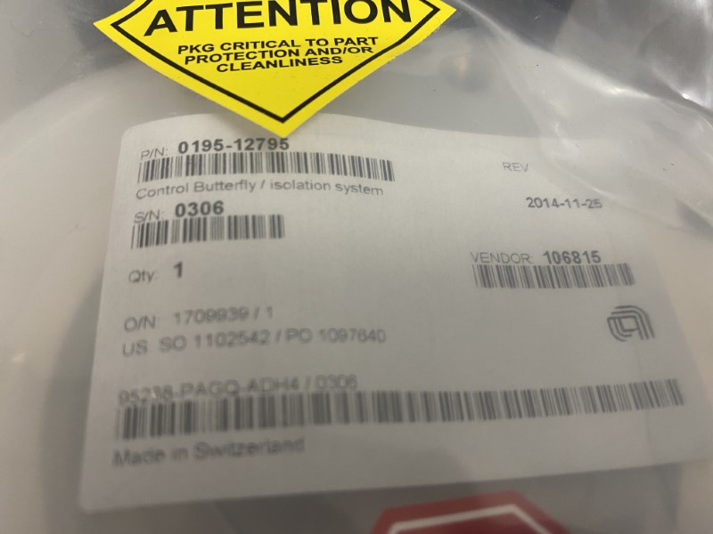 Applied Materials/AMAT 0195-12795 VAT CONTROL BUTTERFLY / ISOLATION ...